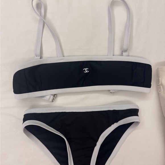 CHANEL | Swim | Chanel Monochrome Bikini Top | Poshmark